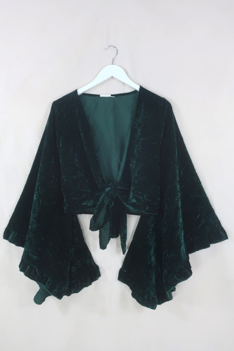 Velvet Wrap Top | Diesel Green | XS - XXXL | All About Audrey – All About Audrey Vintage Boutique