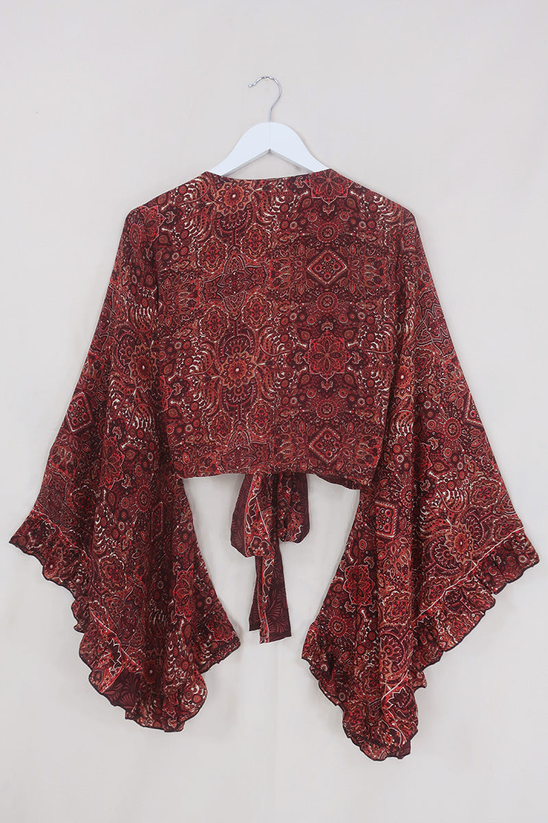 Venus Wrap Top | Bowie Red Mandala | XXS-XXXXL | All About Audrey – All ...