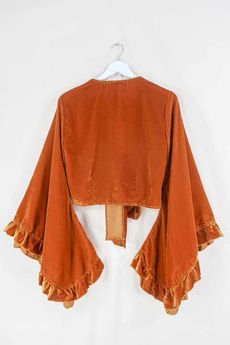 Velvet Wrap Top | Marmalade Yellow | XS - XXXL | All About Audrey – All About Audrey Vintage ...