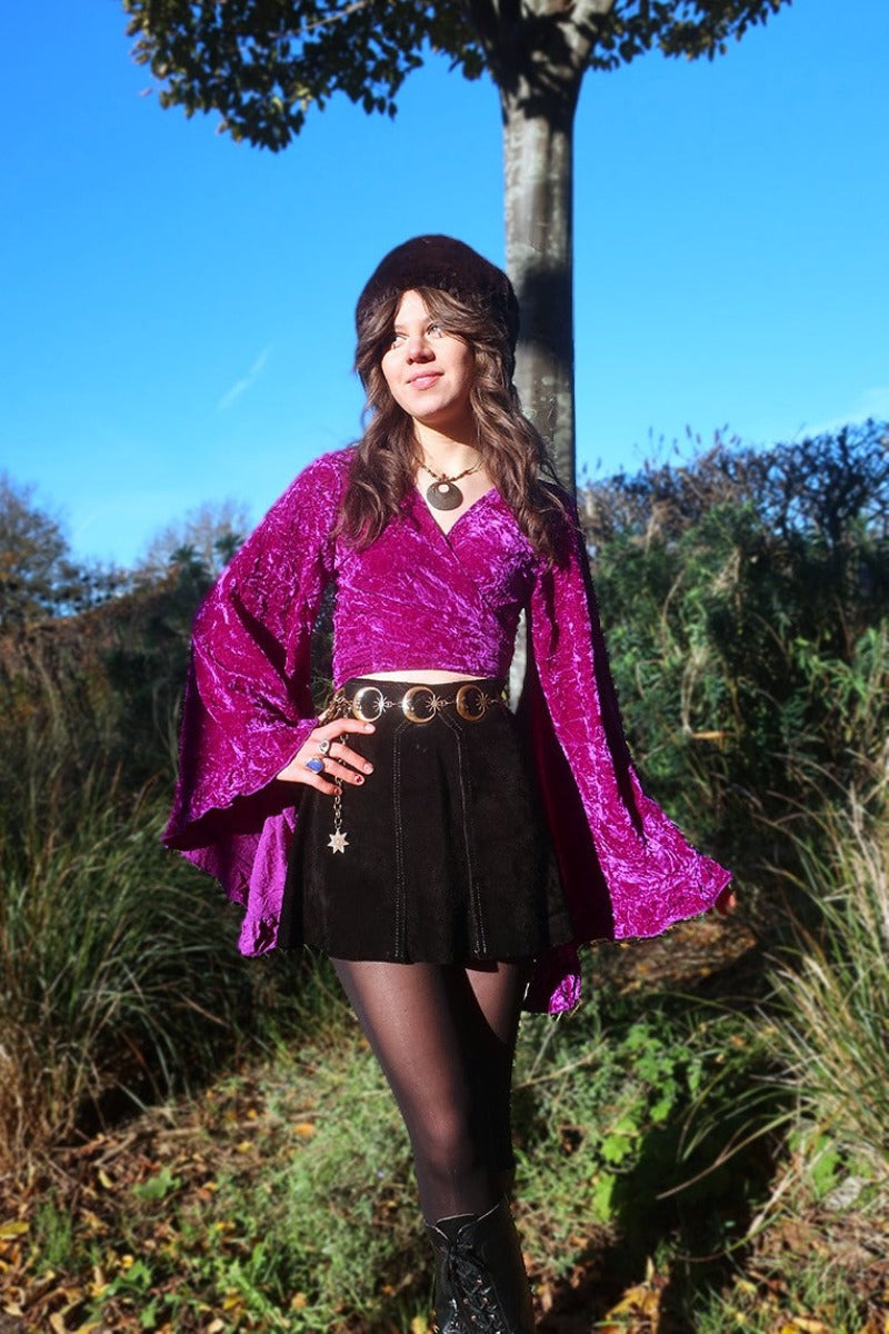 Velvet Wrap Top | Purple Quartz | XS - XXXL | All About Audrey – All About Audrey Vintage Boutique