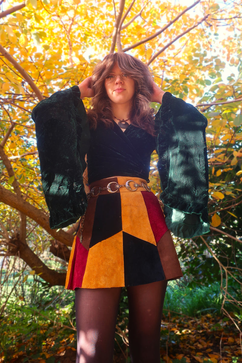 Velvet Wrap Top | Diesel Green | XS - XXXL | All About Audrey – All About Audrey Vintage Boutique