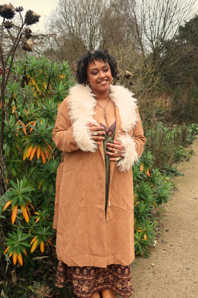 Janis Long Penny Lane Coat | Camel Brown Corduroy | All About Audrey ...