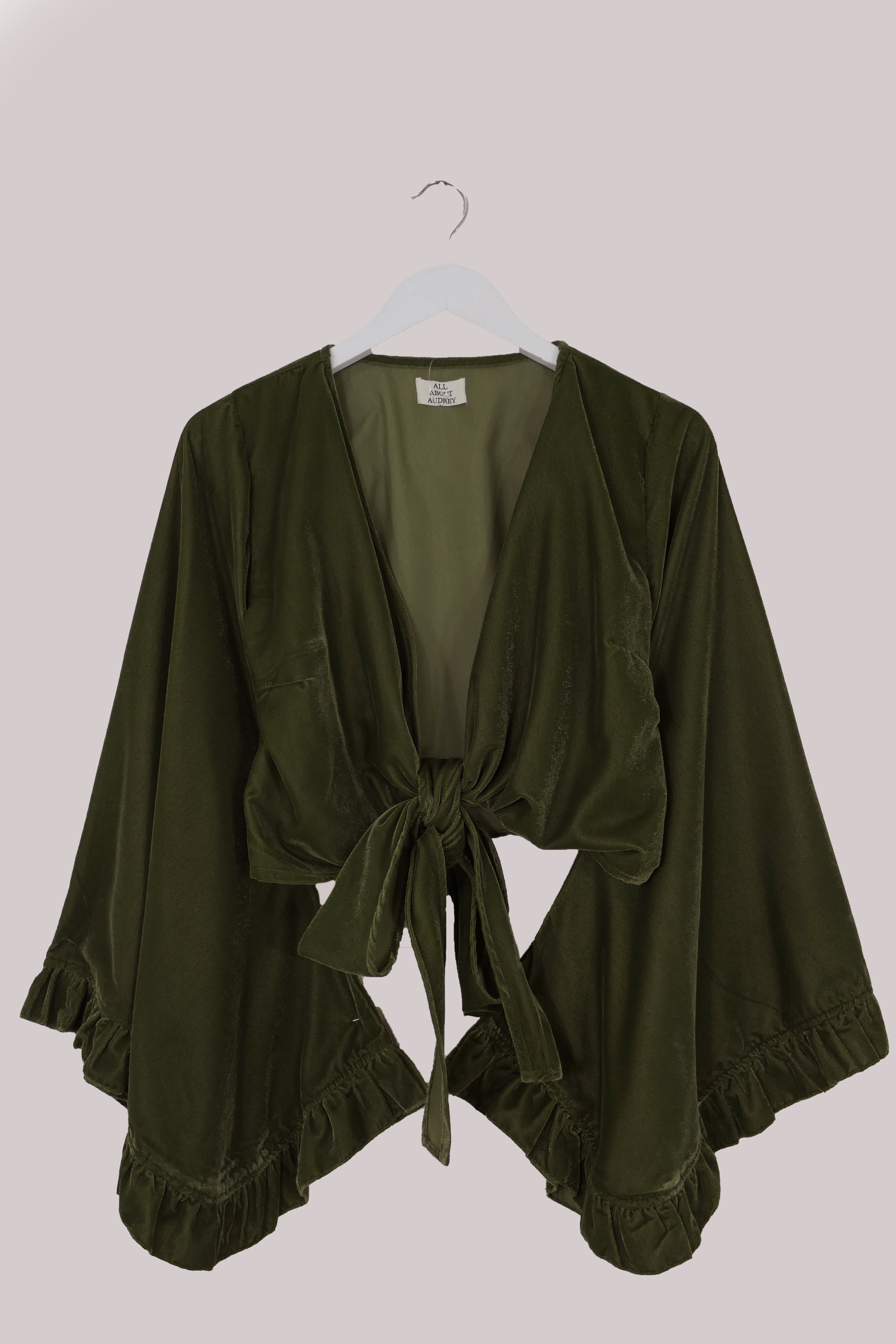 Velvet Wrap Top | Olive Green | XS - XXXL | All About Audrey – All ...