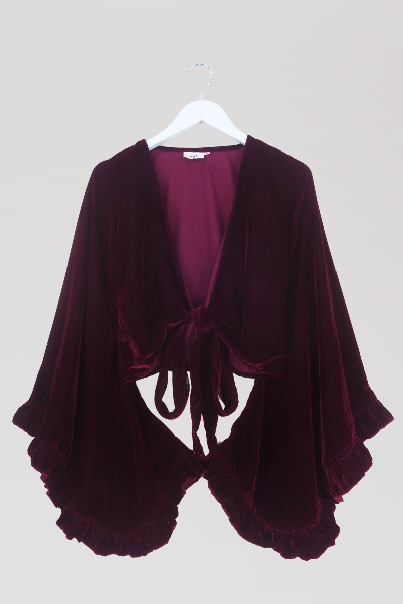 Velvet Wrap Top | Plum Purple | XS - XXXXL | All About Audrey – All About Audrey Vintage Boutique