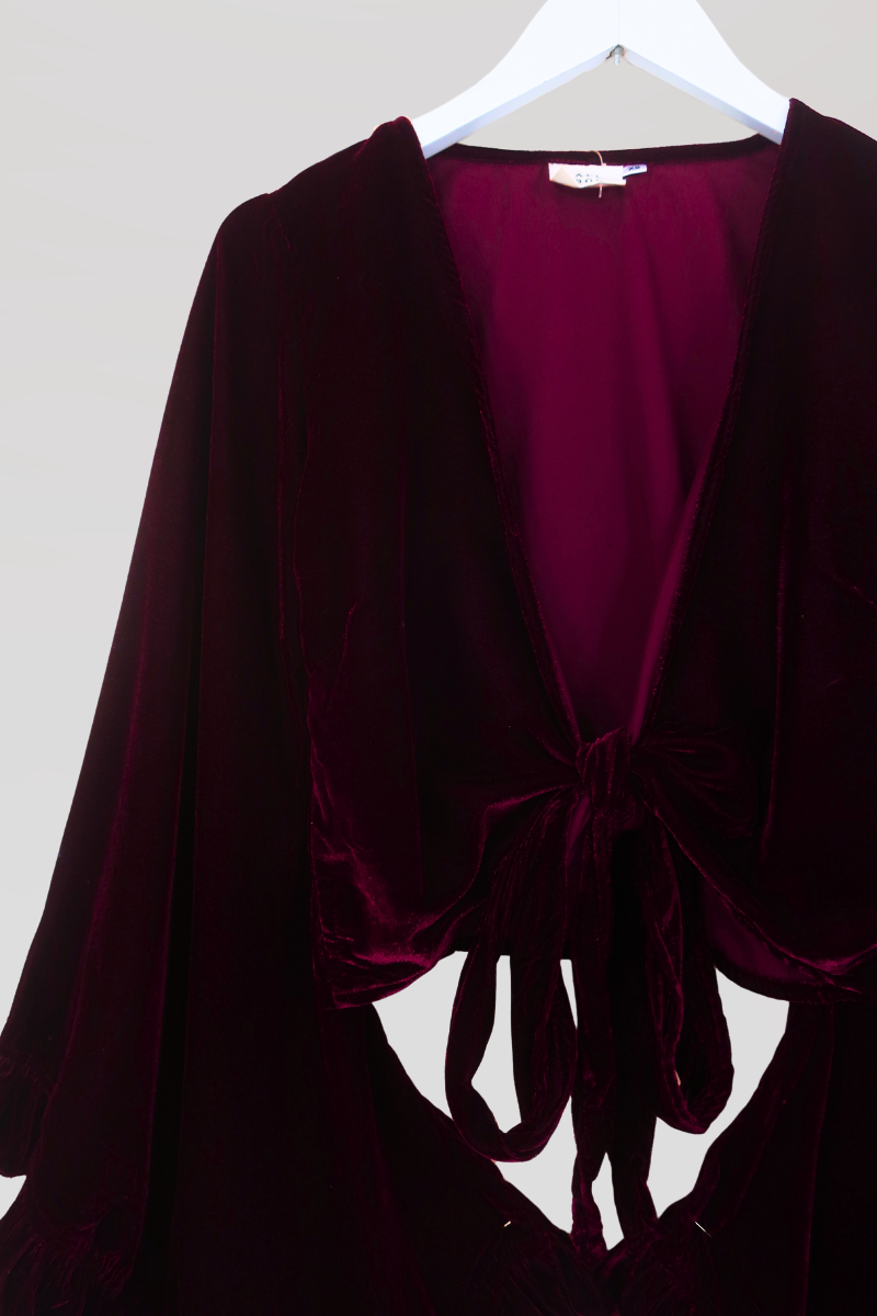 Velvet Wrap Top | Plum Purple | XS - XXXXL | All About Audrey – All About Audrey Vintage Boutique
