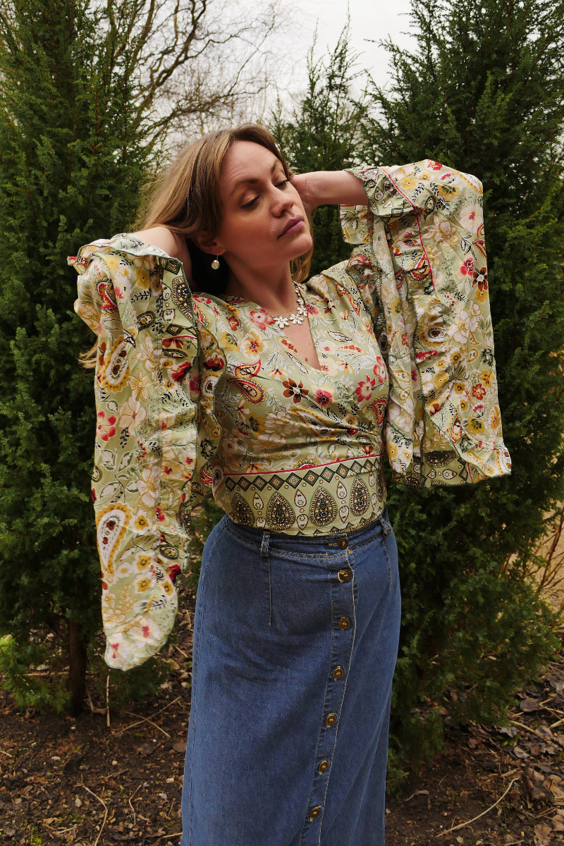 Venus Wrap Top | Porcelain Green | XS-XXXL | All About Audrey – All About Audrey Vintage Boutique
