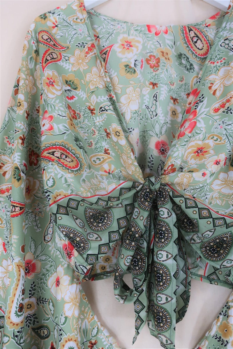 Venus Wrap Top | Porcelain Green | XS-XXXL | All About Audrey – All About Audrey Vintage Boutique