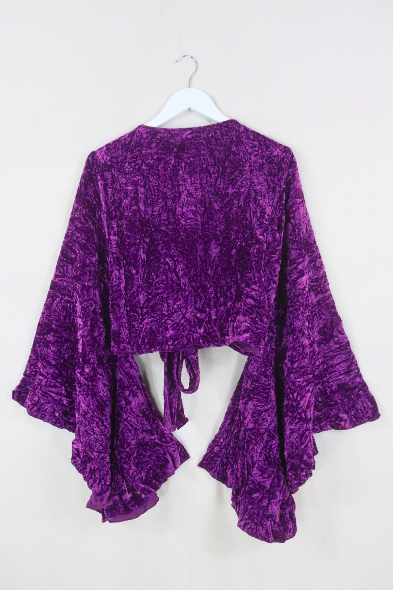 Velvet Wrap Top | Purple Quartz | XS - XXXL | All About Audrey – All About Audrey Vintage Boutique