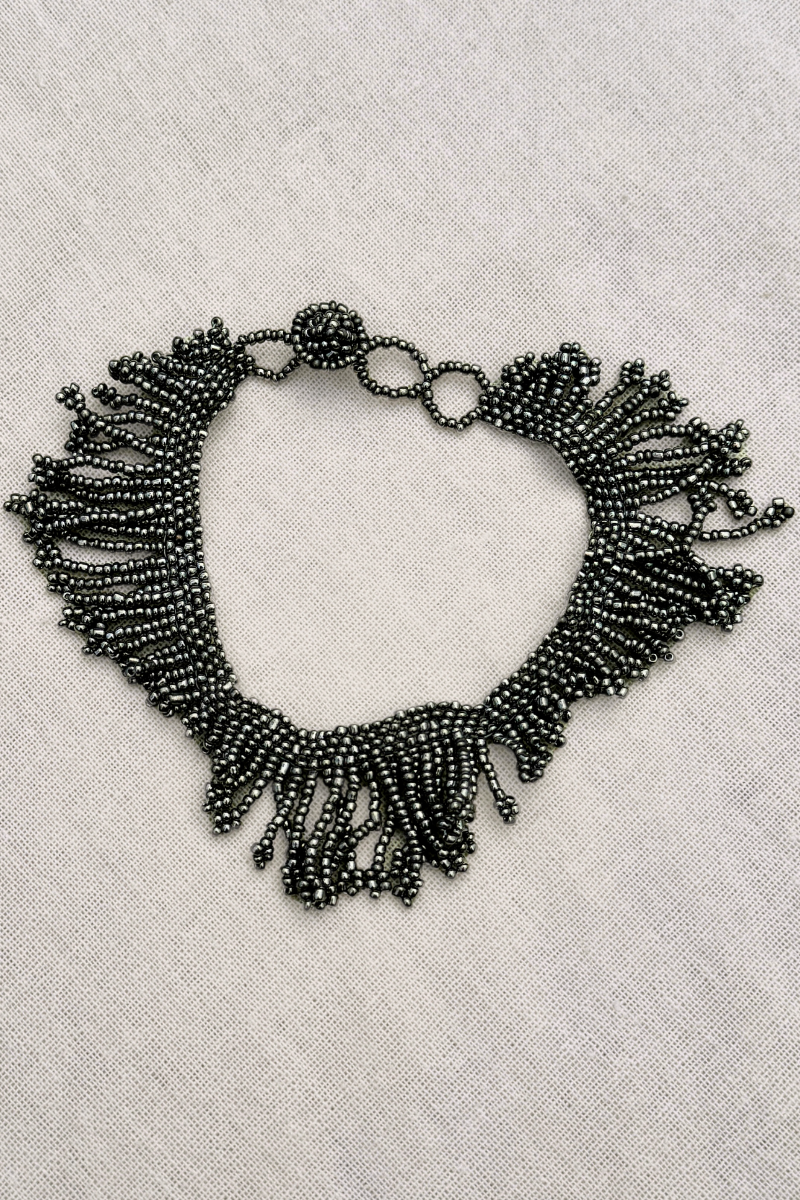 Metallic Grey Bohemian Beaded Anklet | All About Audrey – All About ...