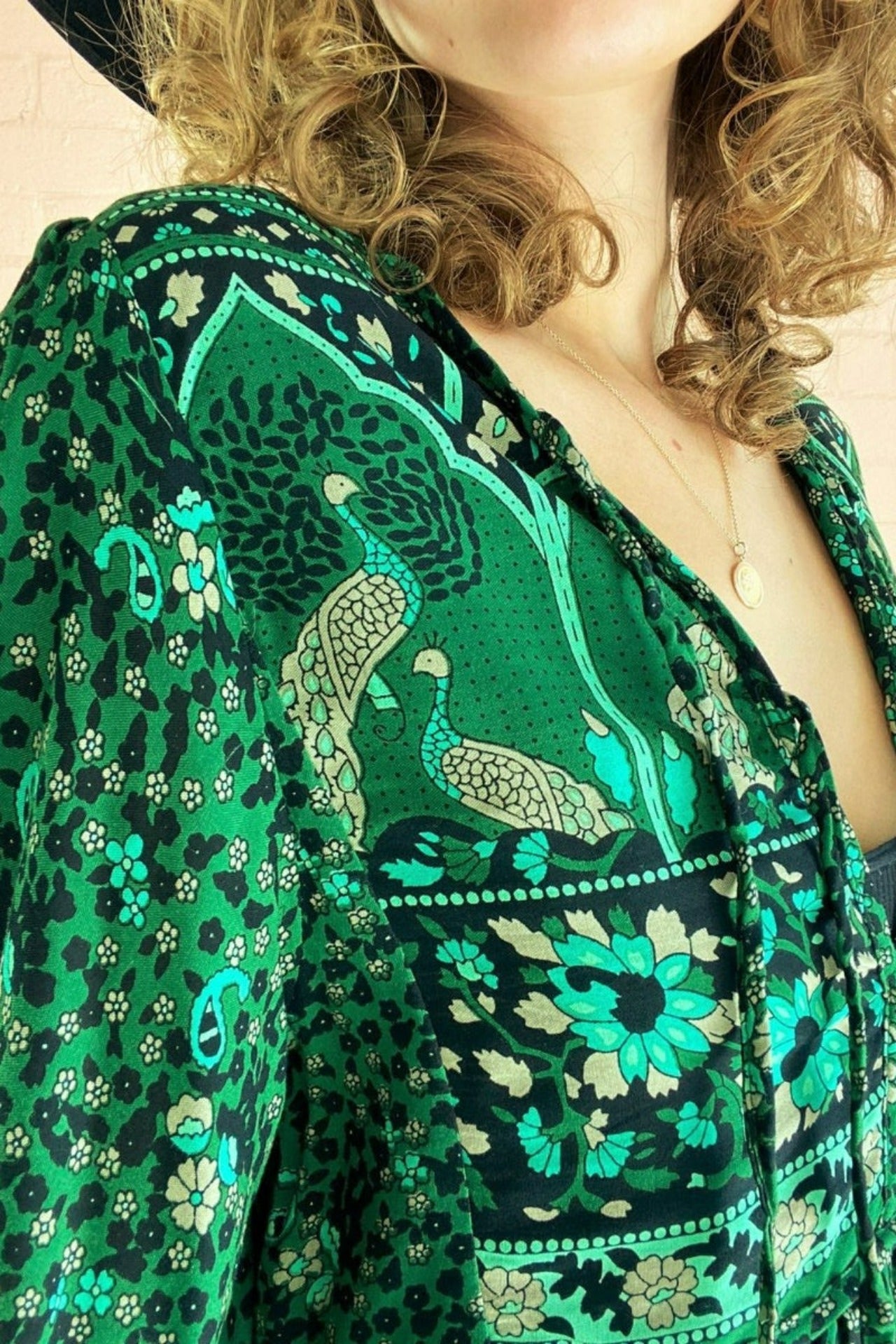 Peacock Prairie Top in Forest Green | Bohemian Tops | All About Audrey ...